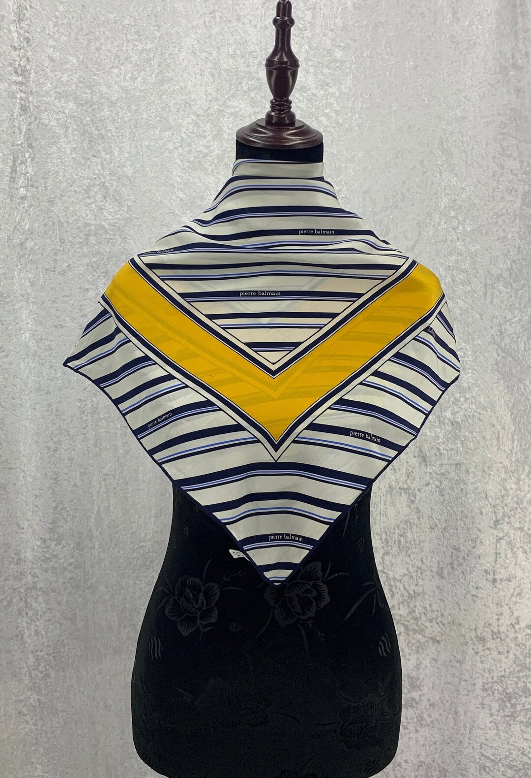 Vintage Scarf Pierre Balmain Silk Scarf Stripped Pattern Scarf - Etsy