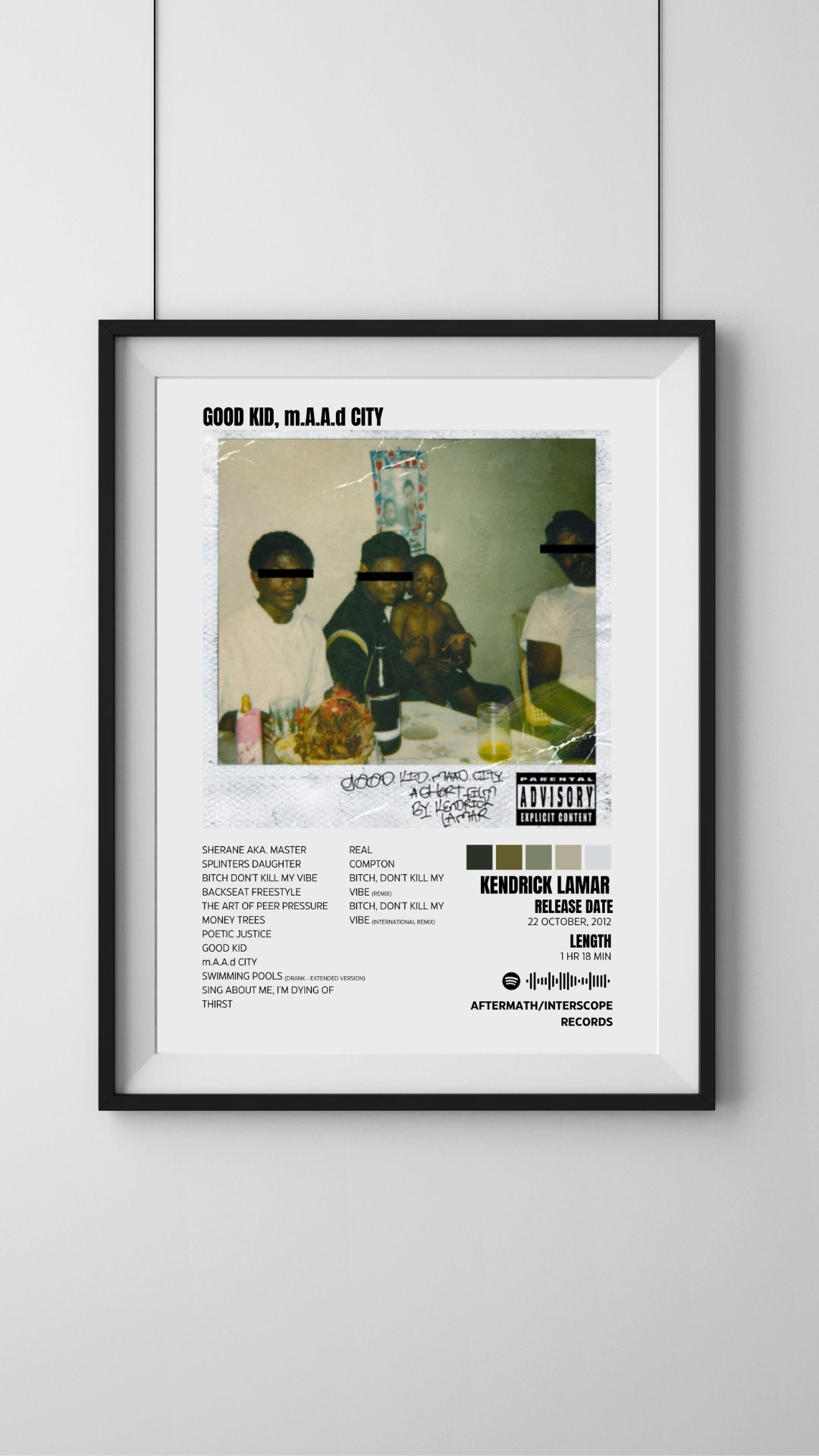 Kendrick Lamar- GKMC Album Poster | Digital Album Poster | Wall Art ...
