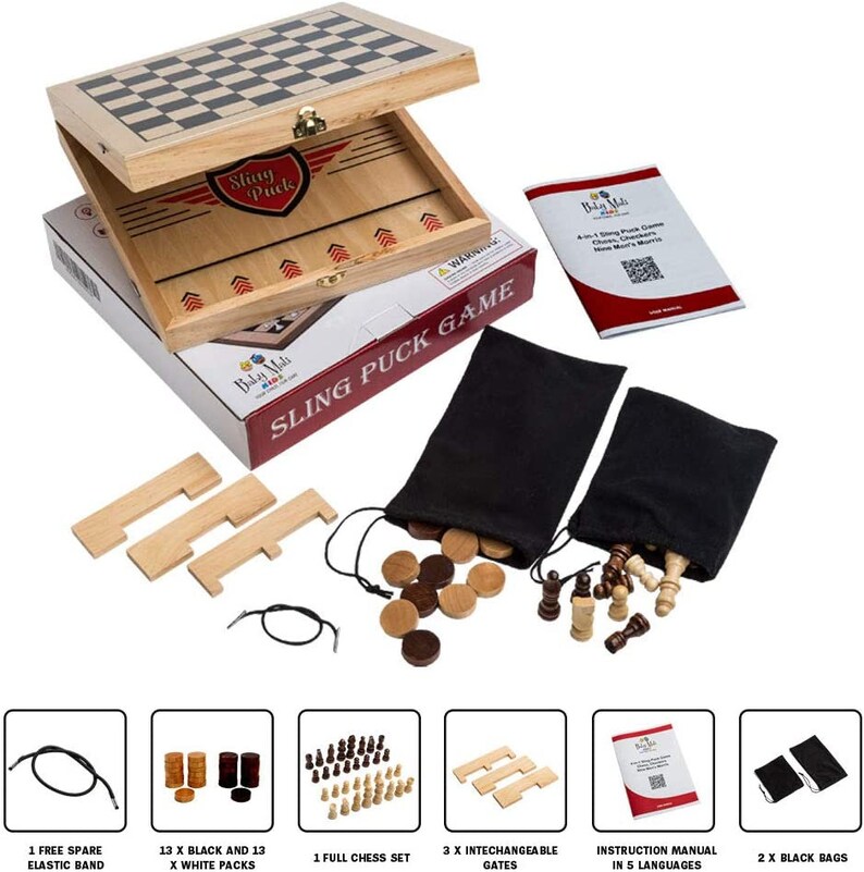 Fast Sling Puck Game Large 4 in 1, 23.6x11.8x1.1in With Three Swappable ...