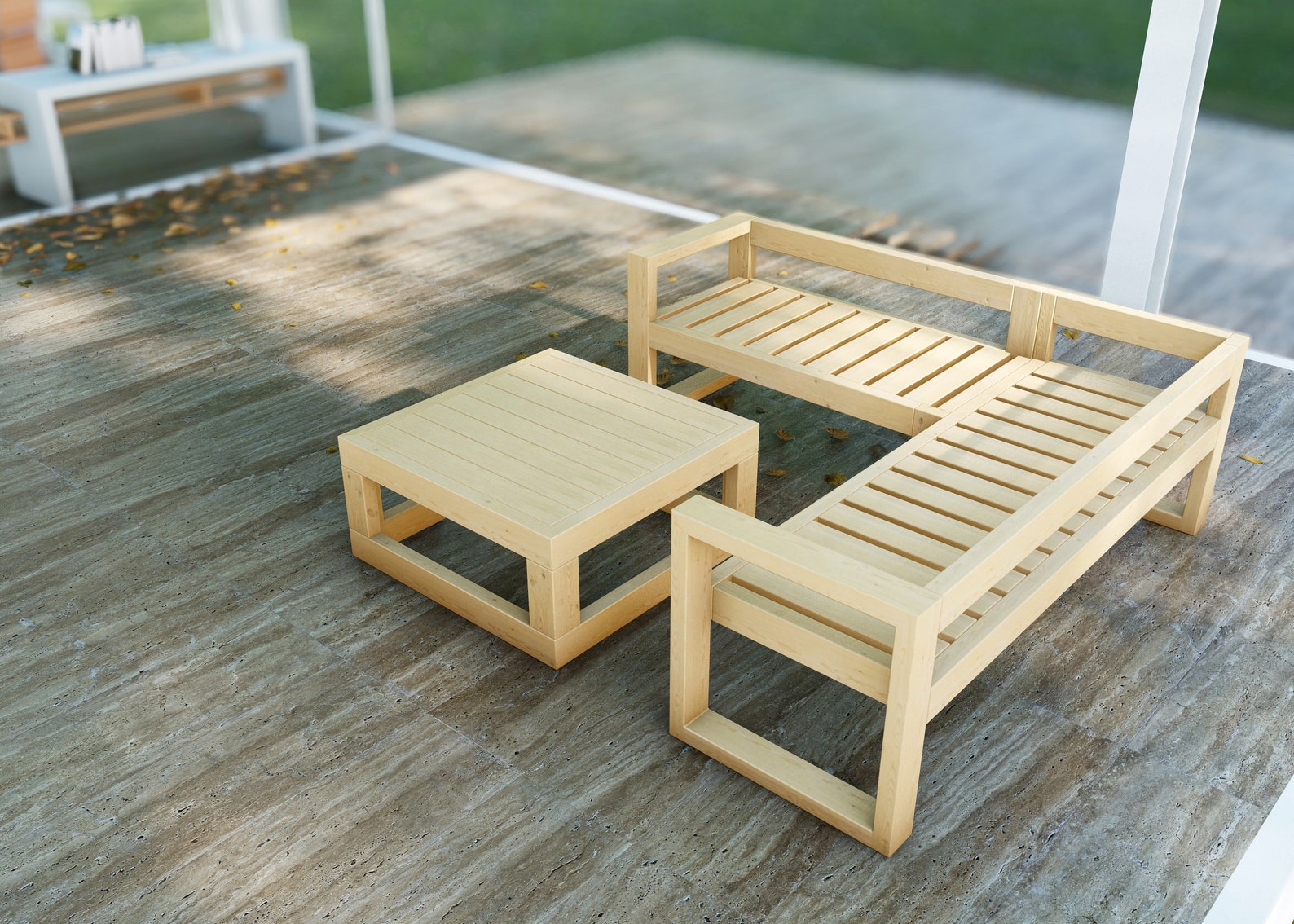 DIY Outdoor Patio Bench PLANS, Seating Bench Plans, Easy to Build, All ...