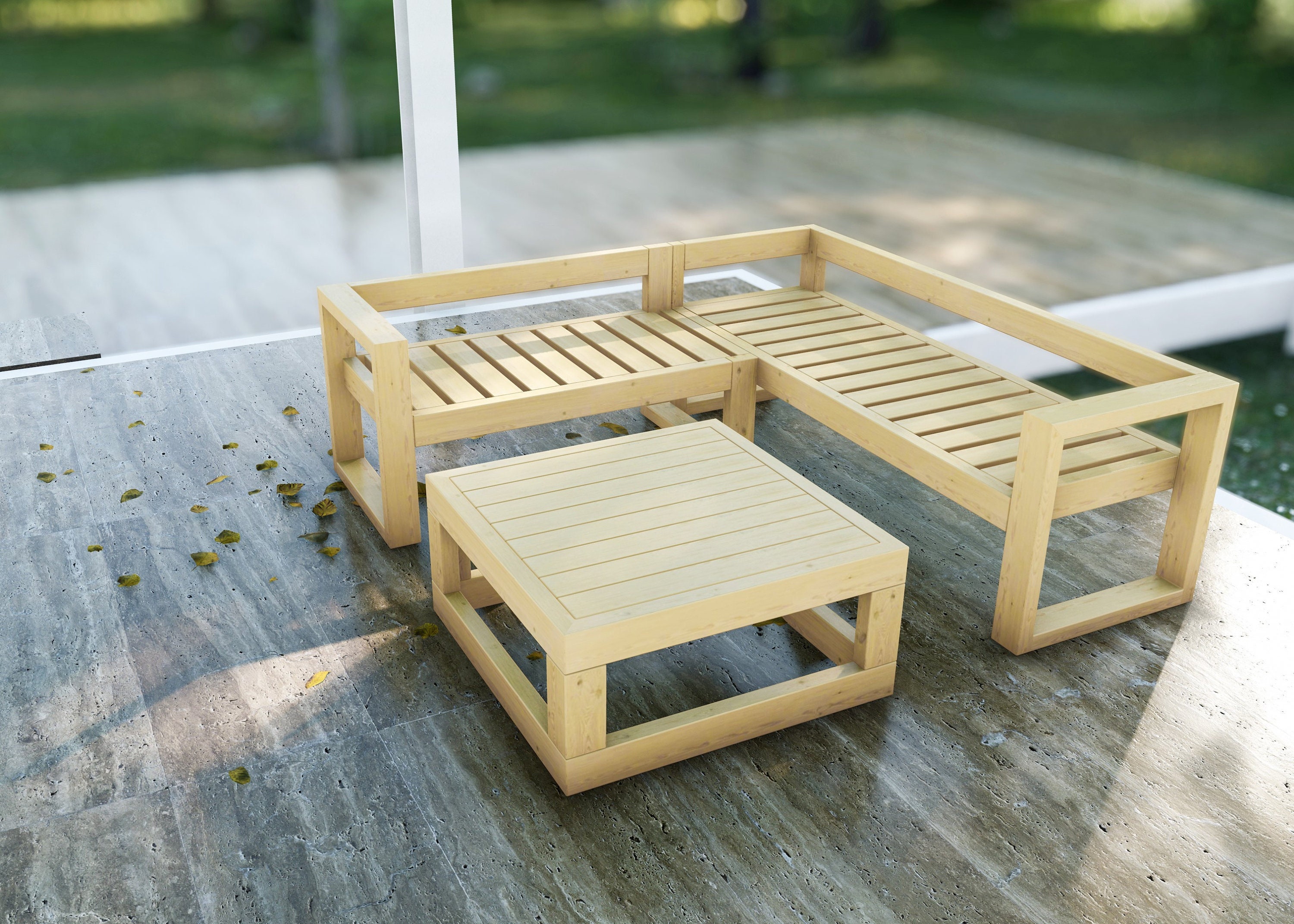DIY Outdoor Patio Bench PLANS, Seating Bench Plans, Easy to Build, All ...