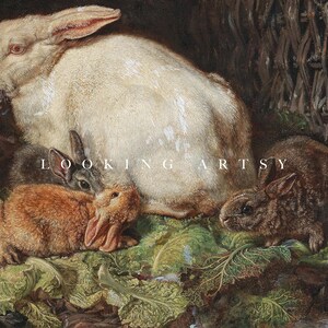 Samsung Frame Tv Art Vintage Bunny Painting Easter Frame TV Art Brown ...