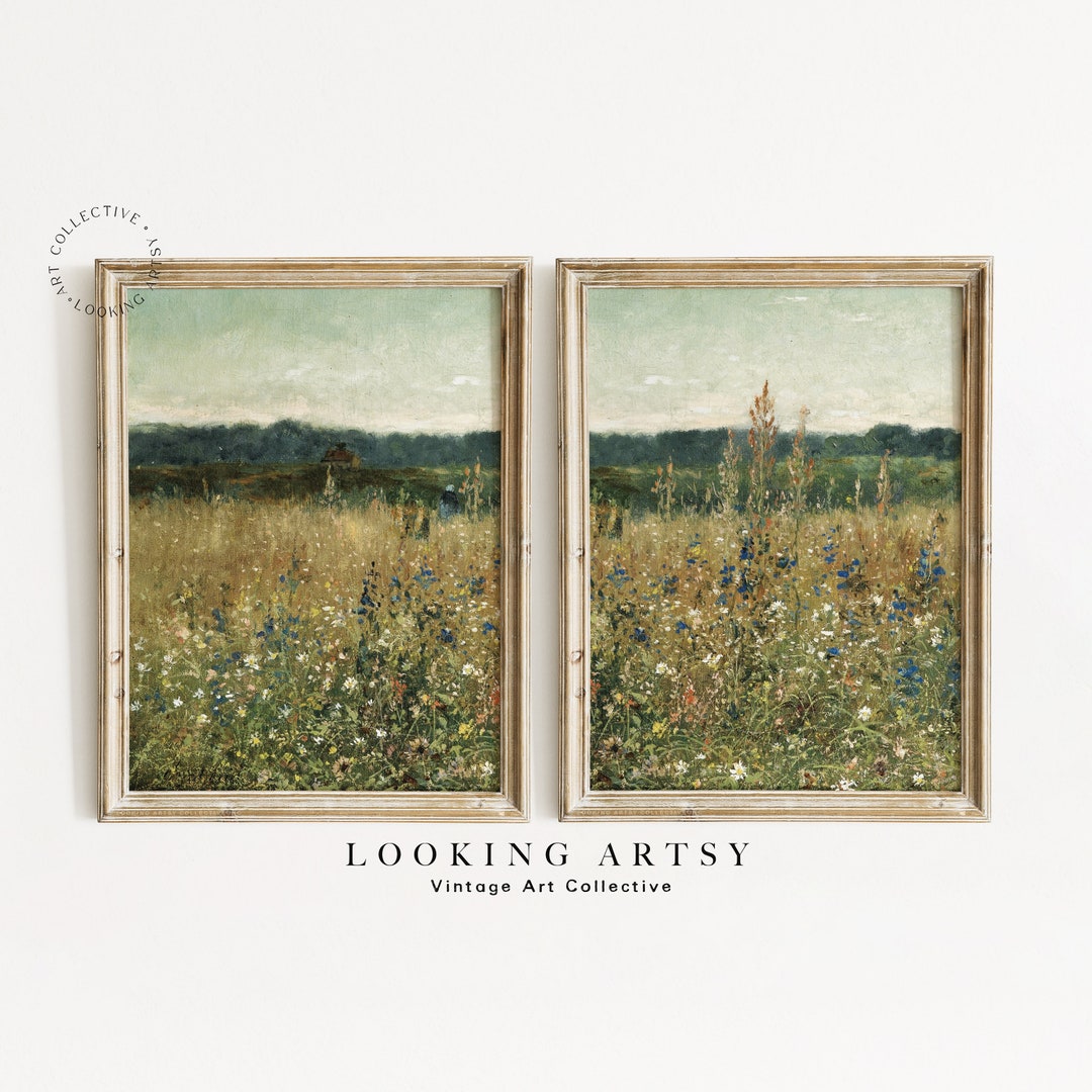 Landscape Painting Set of Two Landscape Paintings Split - Etsy