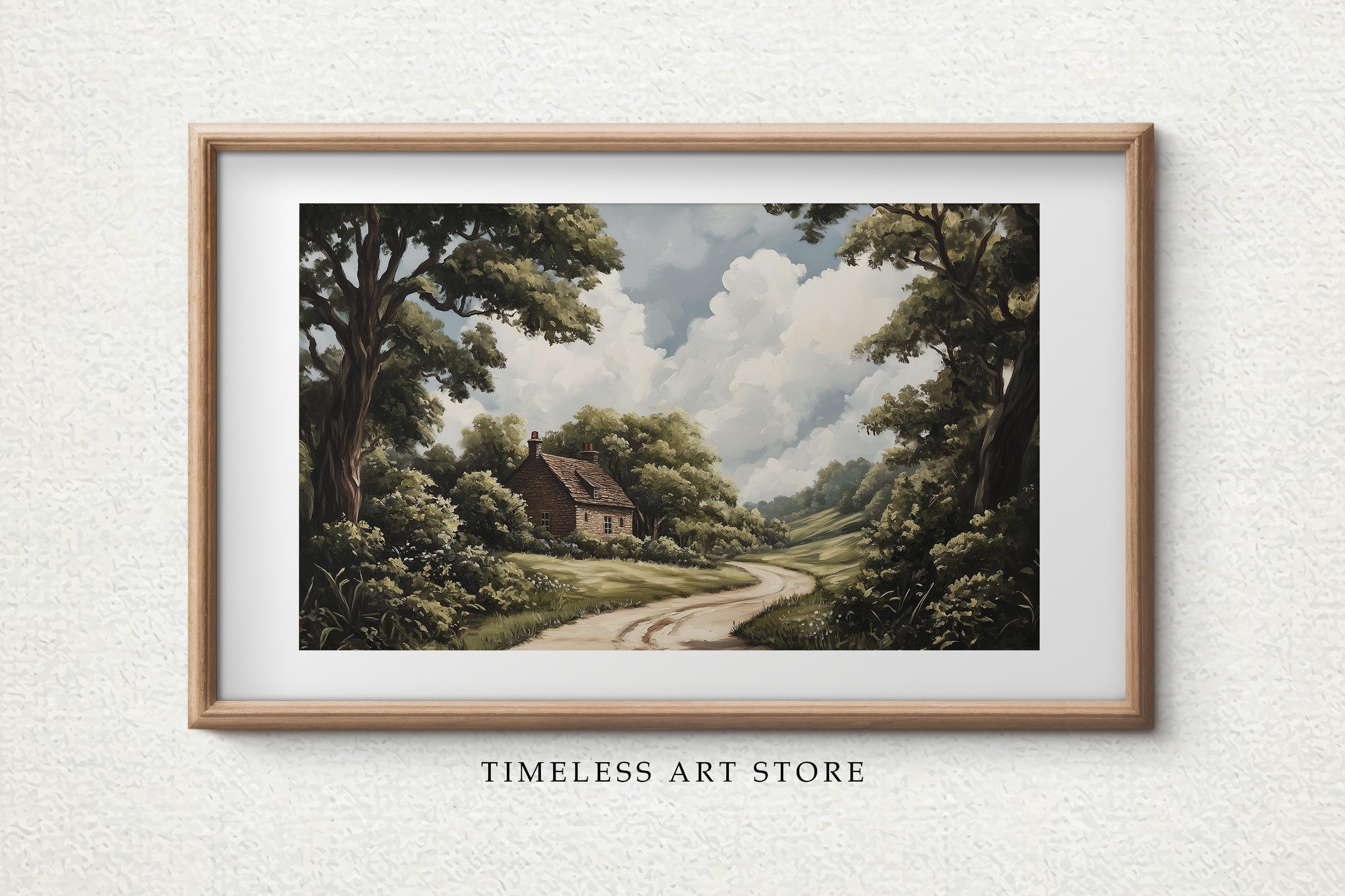 Charming Country Lane | Rustic Farmhouse Landscape | Serene Forest Path ...