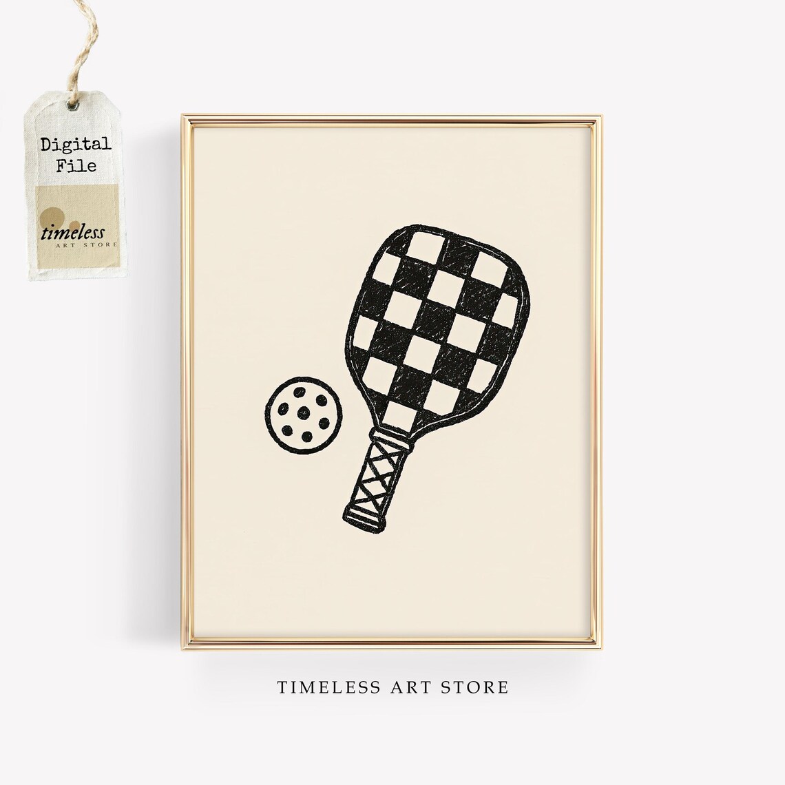 Pickleball Wall Art Printable | Minimalist Pickle Ball Poster | Gift ...
