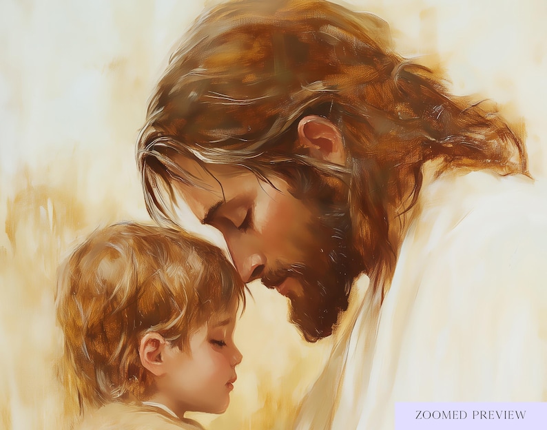 Jesus and Little Boy Wall Art | LDS Art Digital Download | Jesus With ...