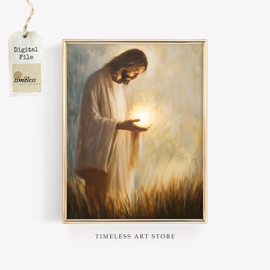 Jesus Holding Light Artwork | I Am the Light Wall Art | Printable ...