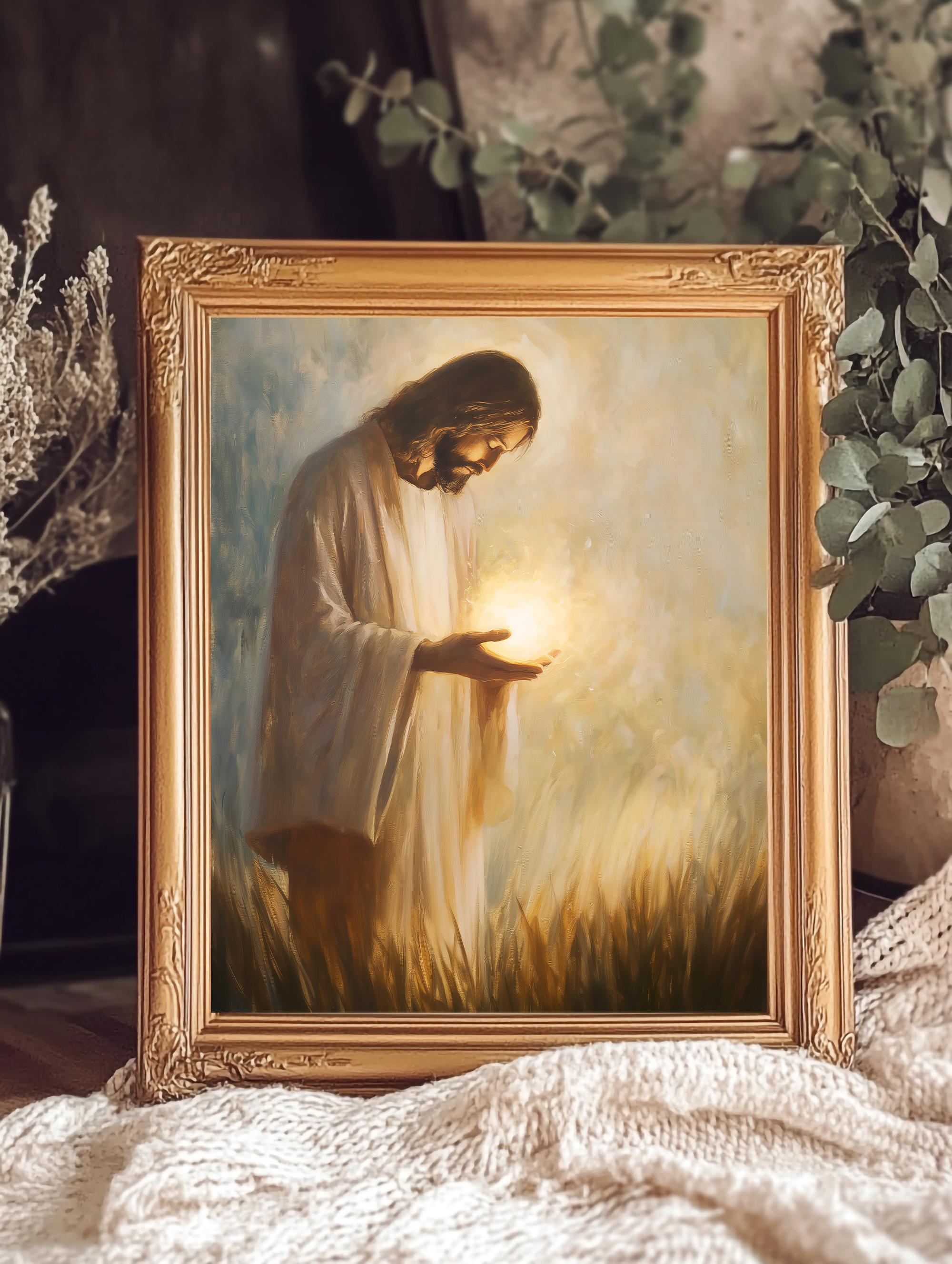 Jesus Holding Light Artwork | I Am the Light Wall Art | Printable ...
