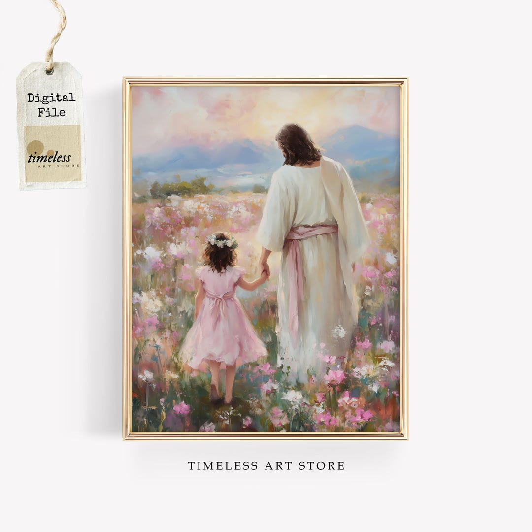 Walk in Grace Jesus and Child Art | Modern Christian Wall Art | Jesus ...