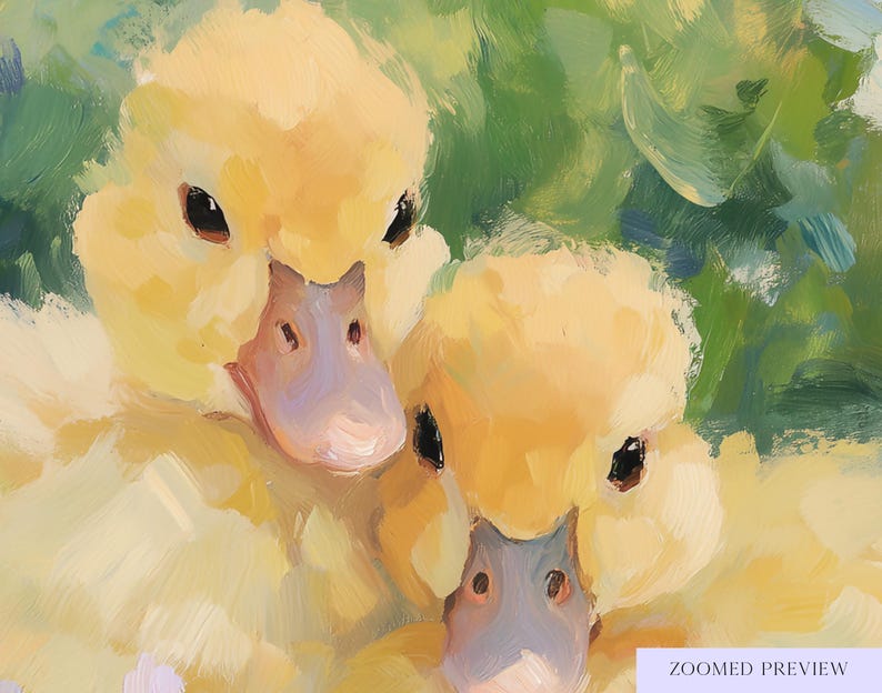 Duckling Painting: Cottagecore Nursery Art, Rustic Spring Decor ...