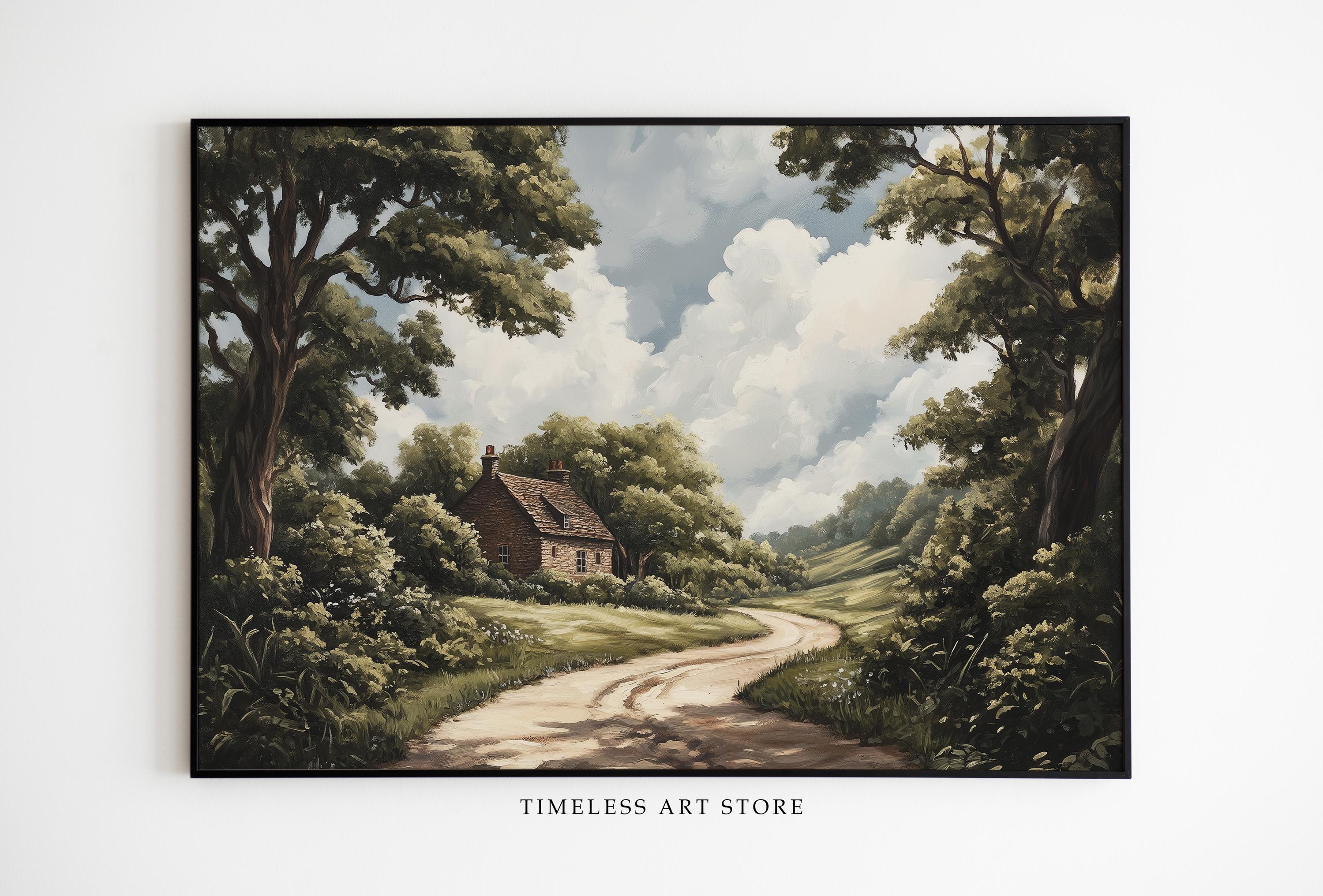 Charming Country Lane | Rustic Farmhouse Landscape | Serene Forest Path ...