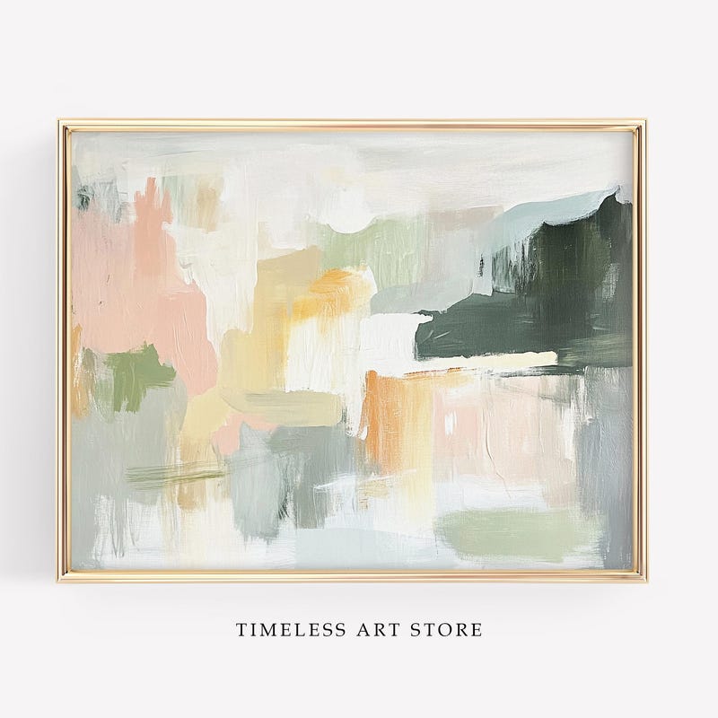 Abstract Wall Art Peach - Etsy UK