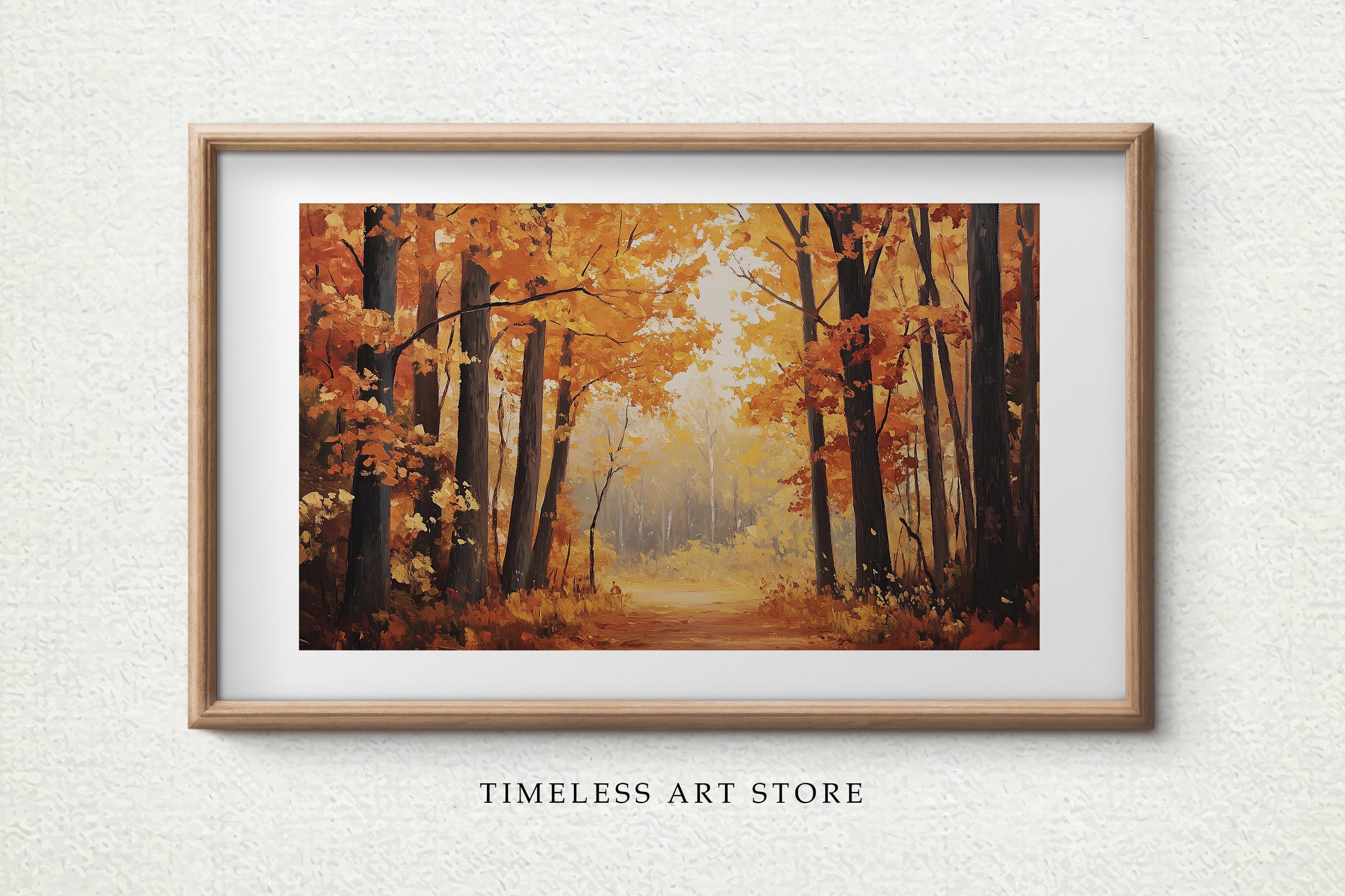 Autumn Forest Landscape Painting | Fall Landscape Wall Art | Rustic ...
