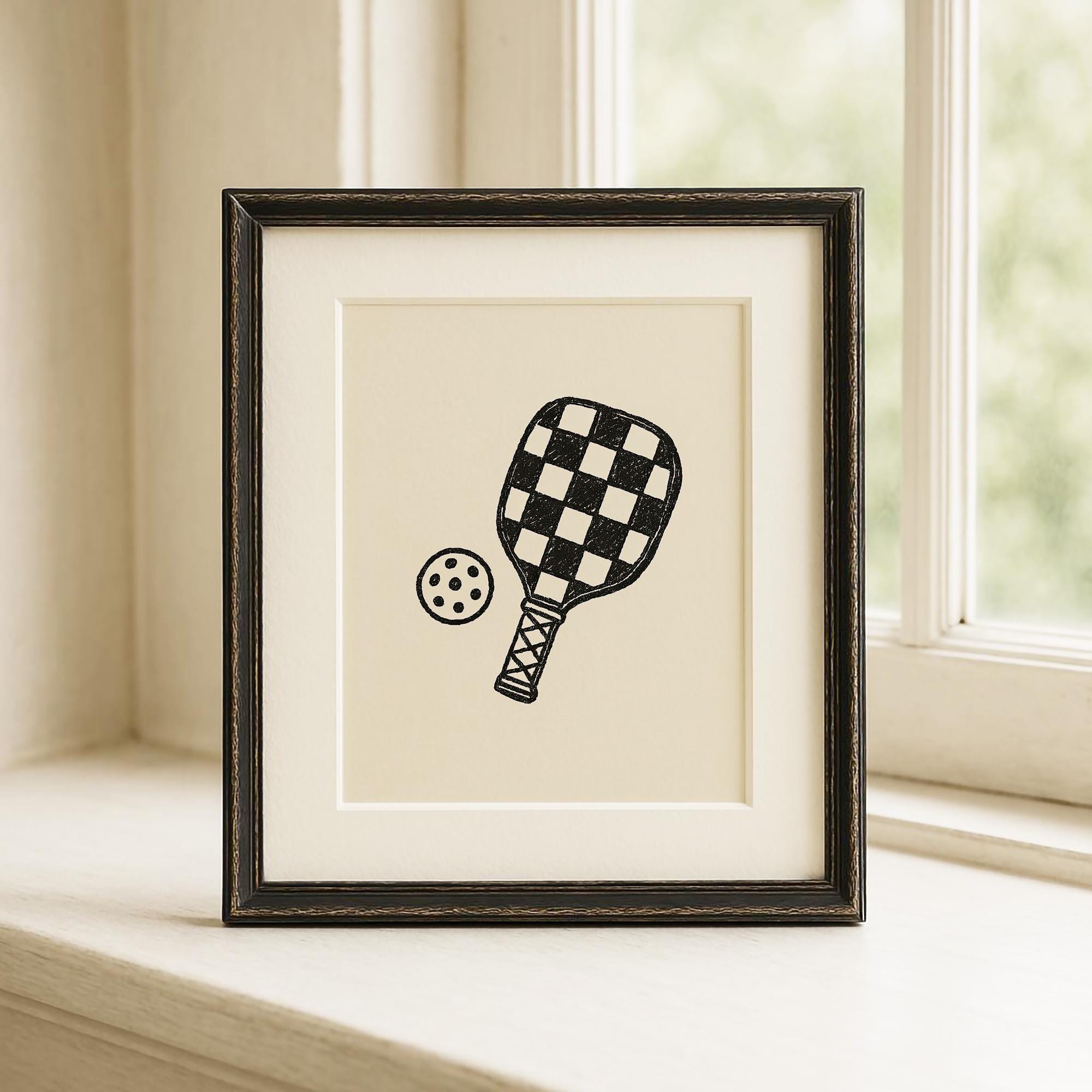 Pickleball Wall Art Printable | Minimalist Pickle Ball Poster | Gift ...