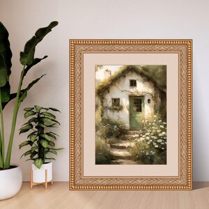 Rustic Sage Cottage Art Print | Country Farmhouse Style | Cosy ...