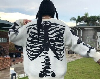Skeleton Oversized Sweater - Etsy