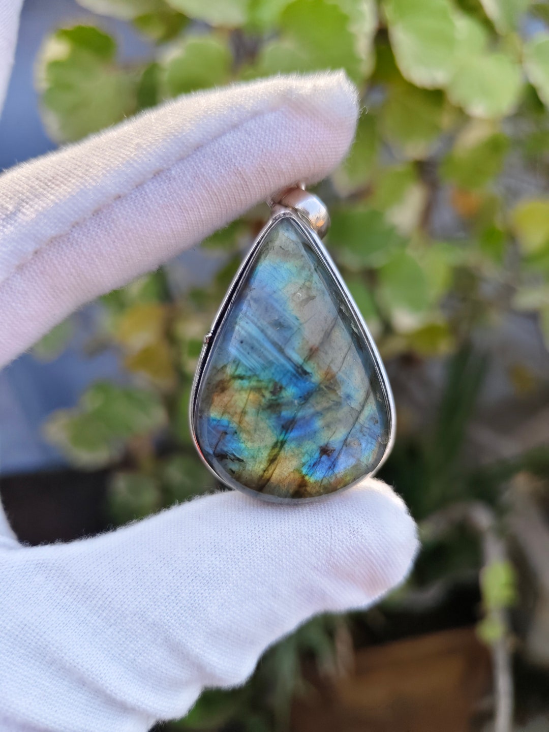 Blue Fire Labradorite Gemstone Pendant Handmade Pendant 925 Sterling ...