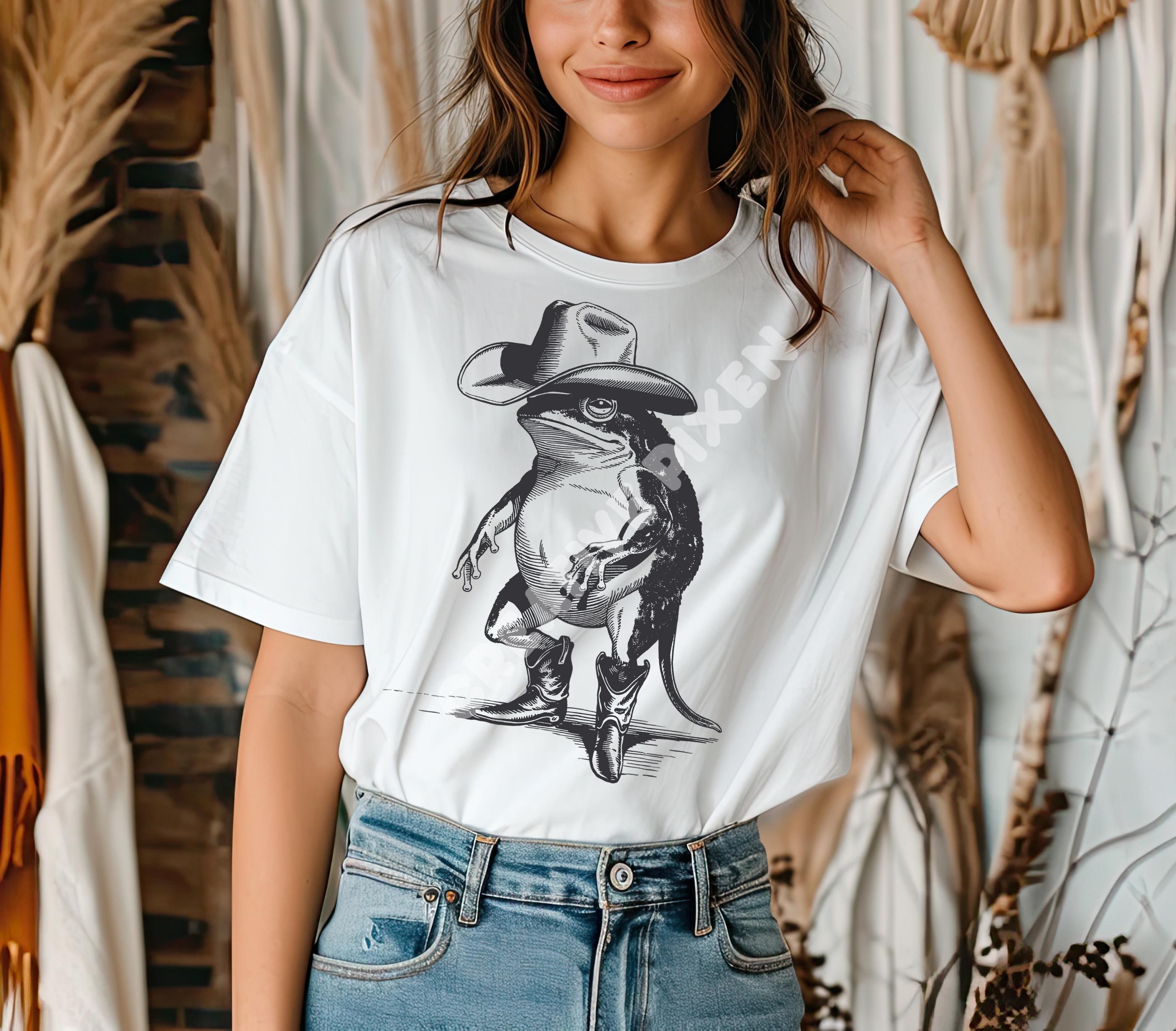 Cowboy Frog Digital PNG | Western Frog Design for T-shirt Print and ...