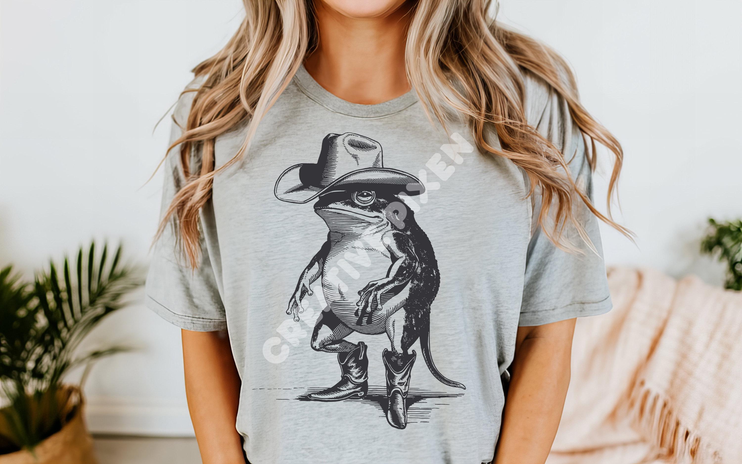 Cowboy Frog Digital PNG | Western Frog Design for T-shirt Print and ...