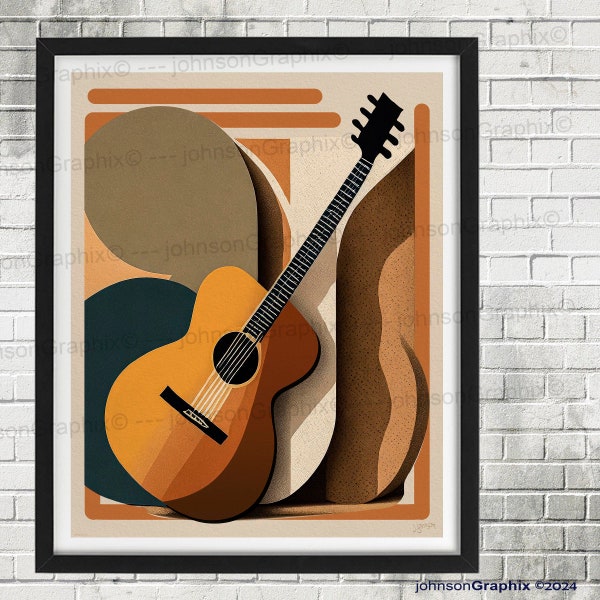Abstract Guitar Wall Art Print - Etsy