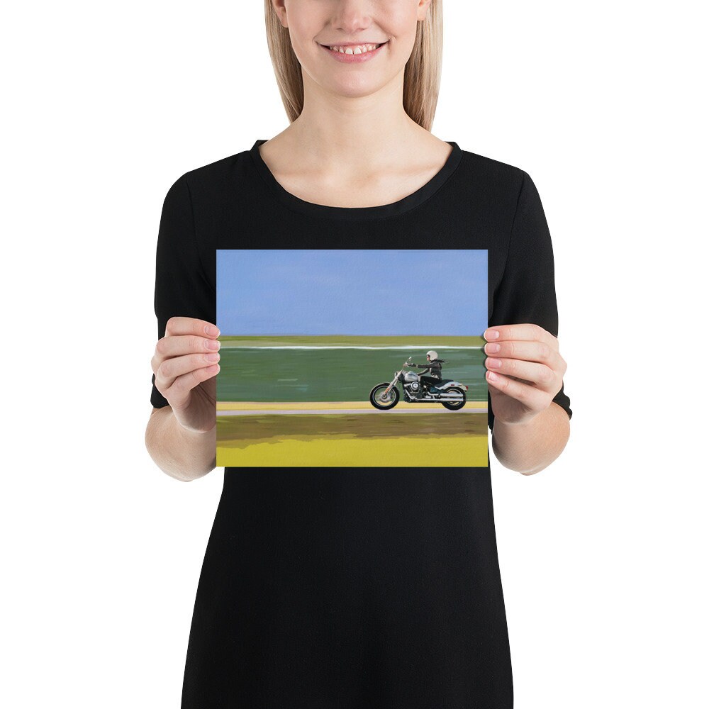 Open Road Freedom, Motorcycle Art Print, Ladies Biker Poster, Retro ...