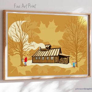 Maple Syrup Harvest Painting Print: Winter Landscape Painting - Etsy