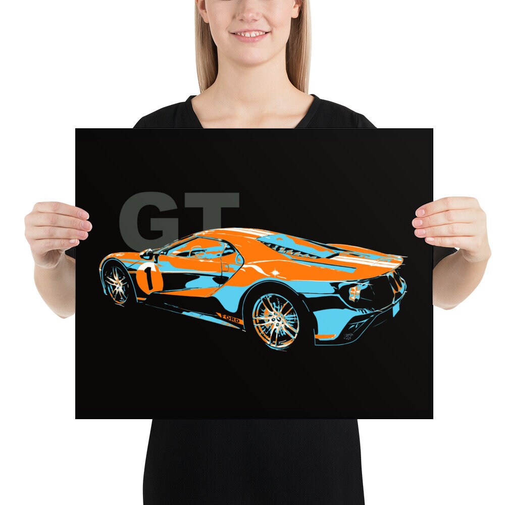Ford GT Abstract Painting Art Print, Exotic Car Wall Art Print, Super ...