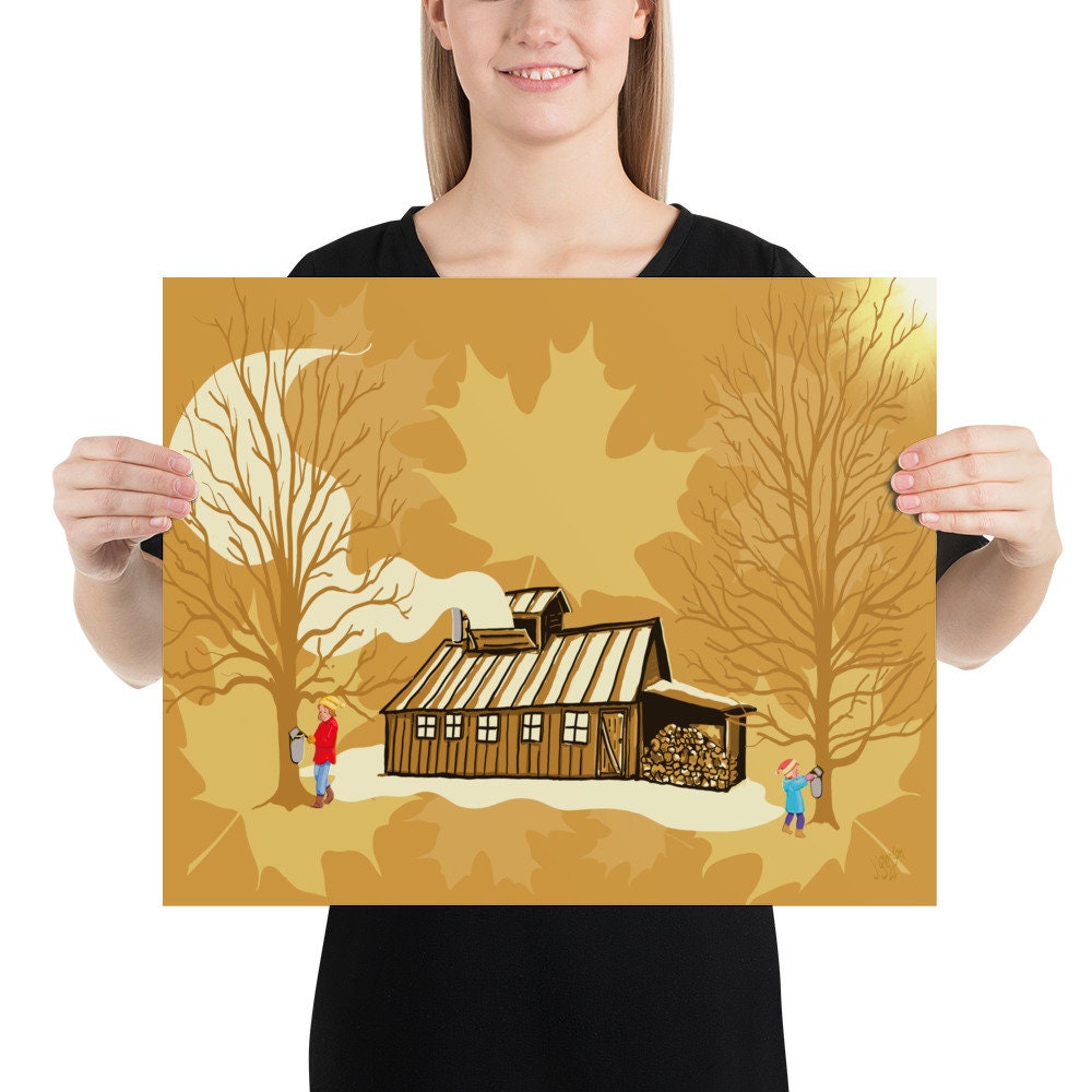 Maple Syrup Wall Art Print, Maple Sap Harvest Poster, Syrup Label Print ...