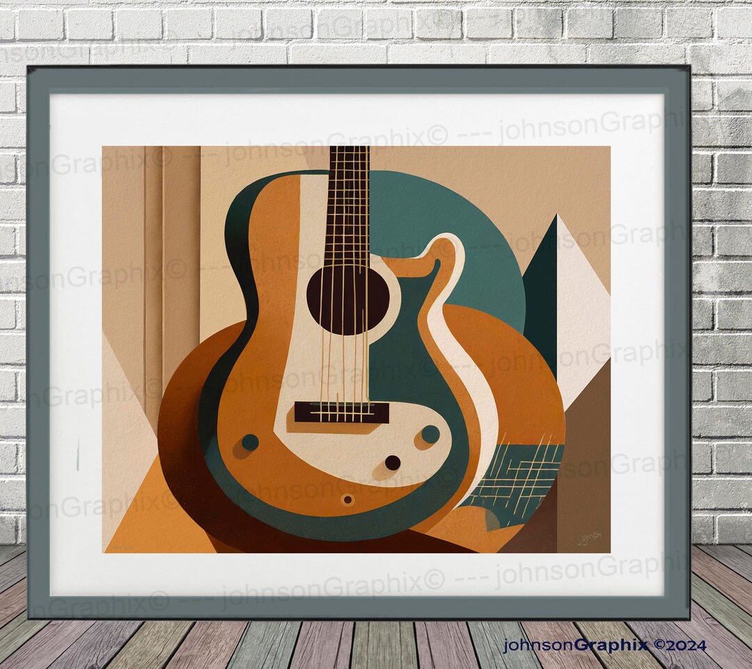 Abstract Guitar Wall Art Print, Electric Guitar Art, Classical Guitar ...