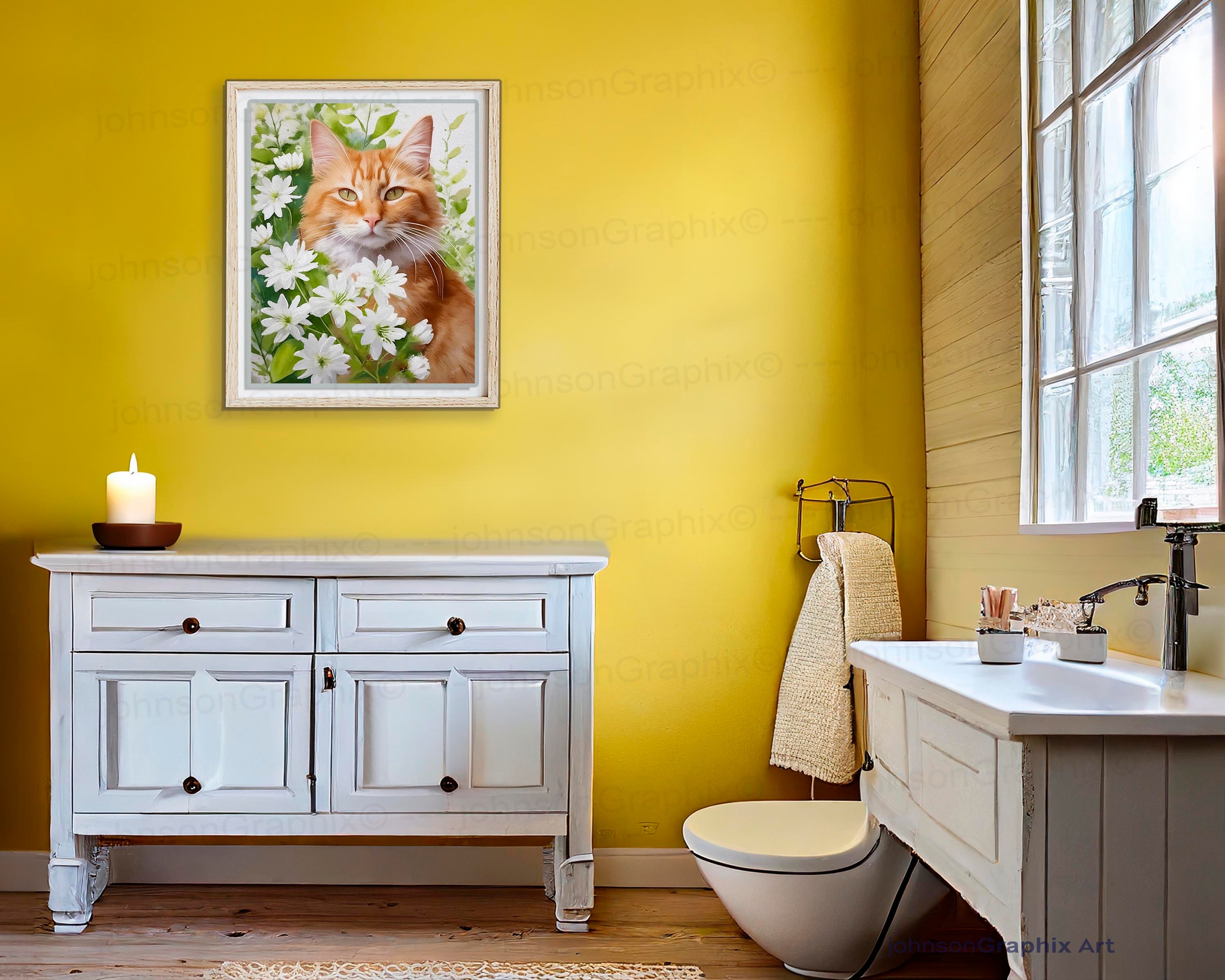 Ginger Cat Print, Tabby Cat Wall Art, Orange Tabby Cat, Persian Cat ...