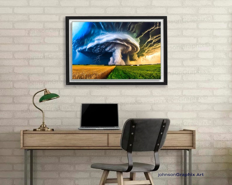 Supercell Tornado Art Print: Storm Chaser Weather Decor - Etsy