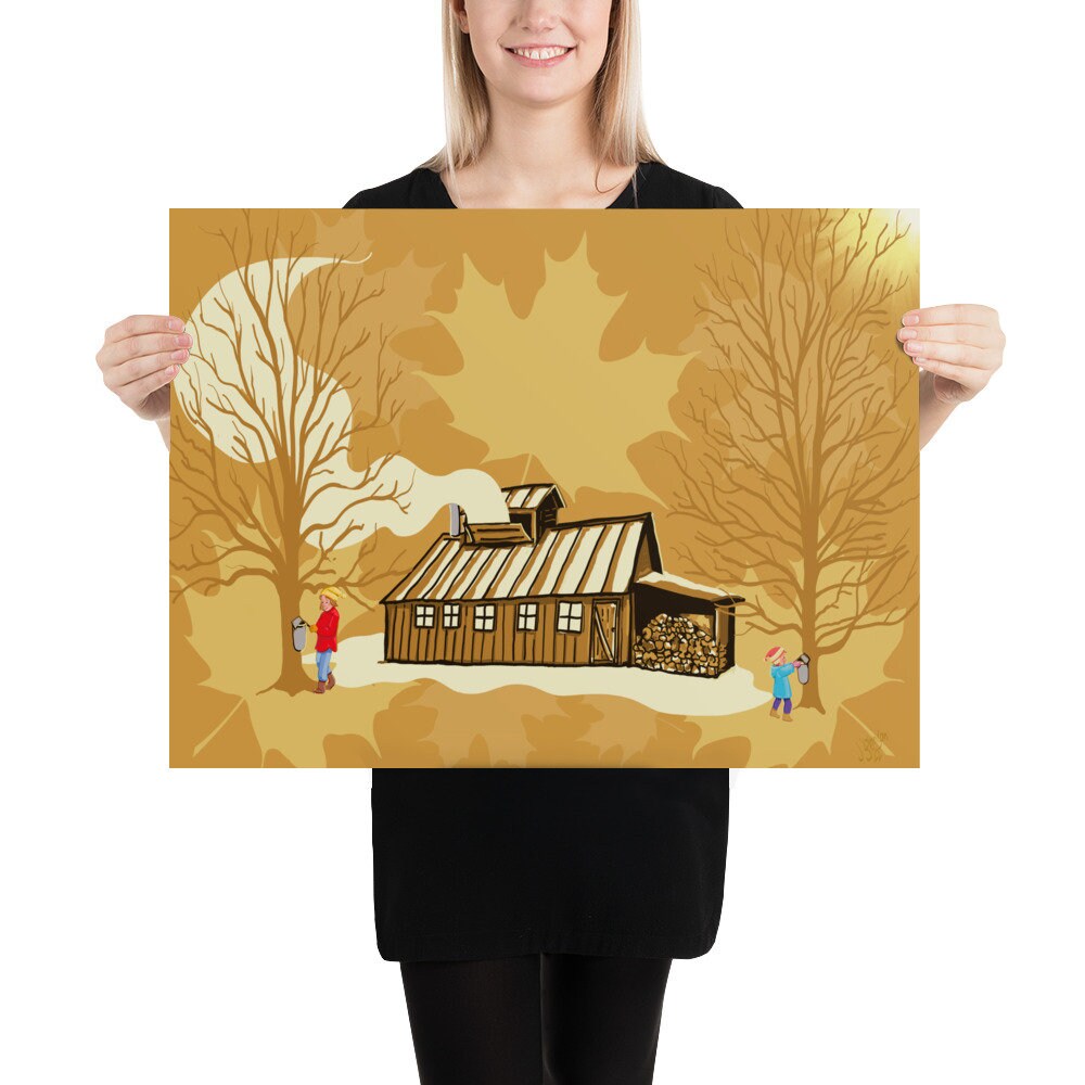 Maple Syrup Wall Art Print, Maple Sap Harvest Poster, Syrup Label Print ...