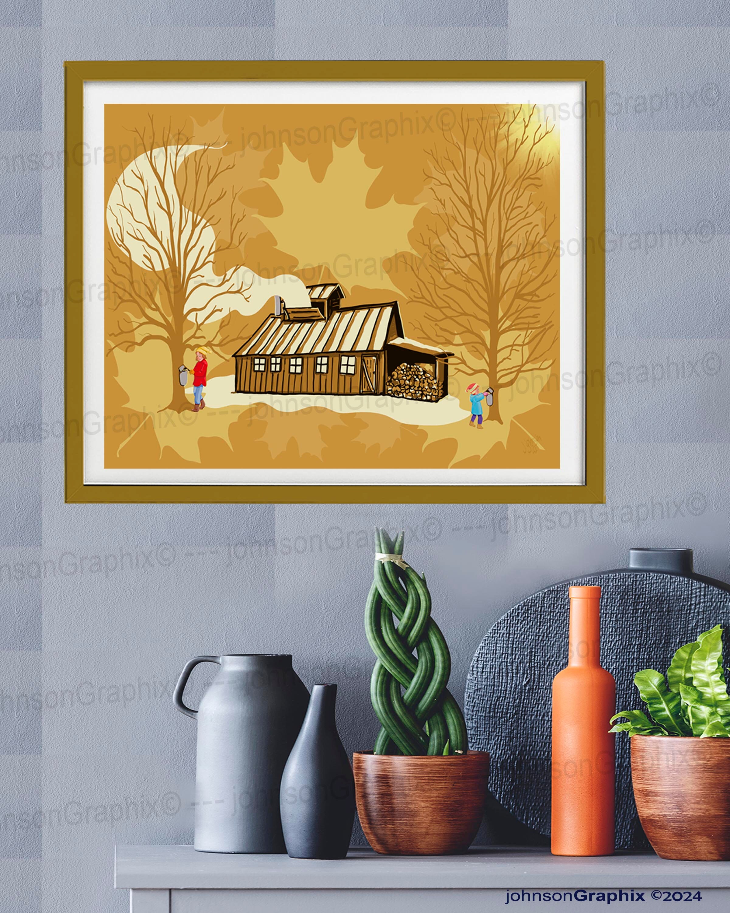 Maple Syrup Wall Art Print, Maple Sap Harvest Poster, Syrup Label Print ...