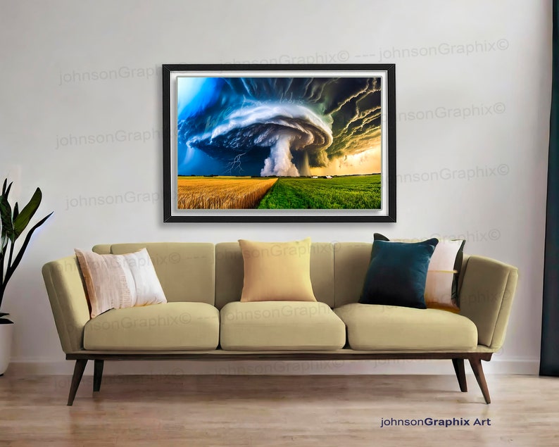 Supercell Tornado Art Print: Storm Chaser Weather Decor - Etsy