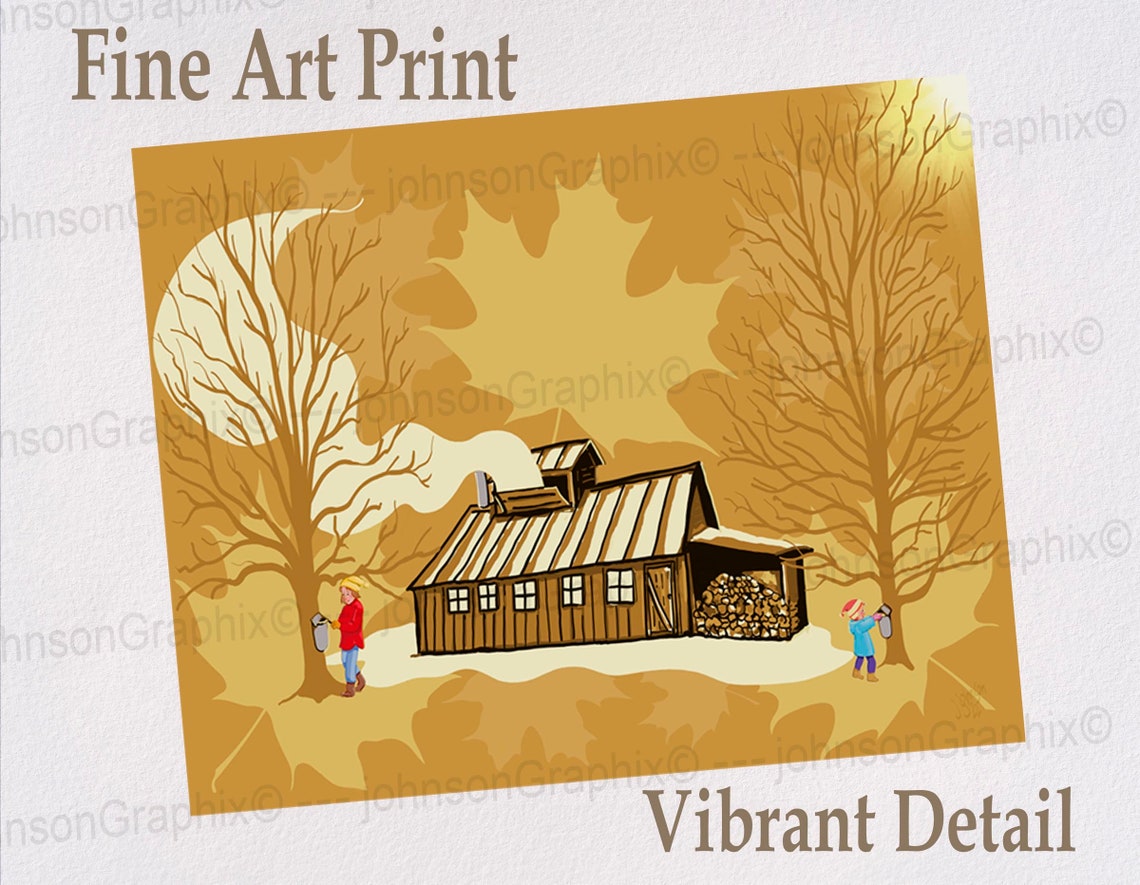 Maple Syrup Wall Art Print, Maple Sap Harvest Poster, Syrup Label Print ...