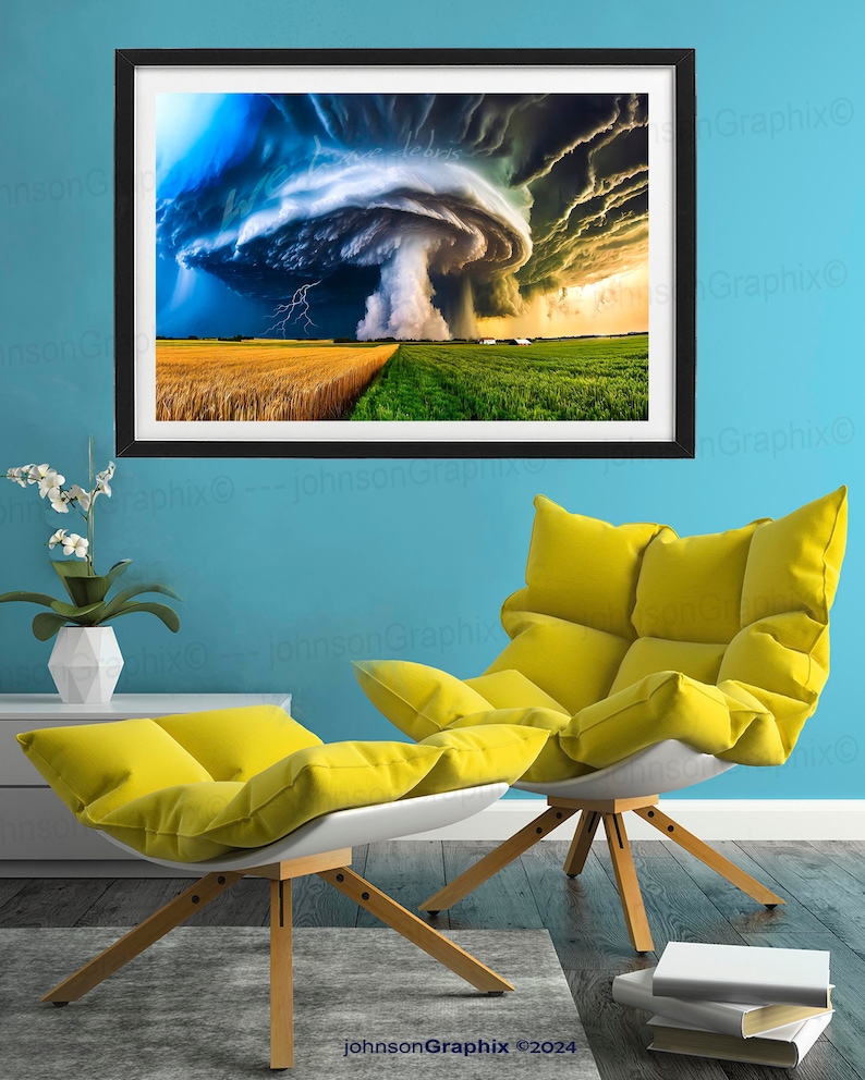 Supercell Tornado Art Print: Storm Chaser Weather Decor - Etsy