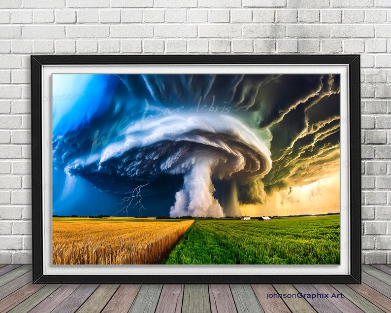 Supercell Tornado Art Print: Storm Chaser Weather Decor - Etsy
