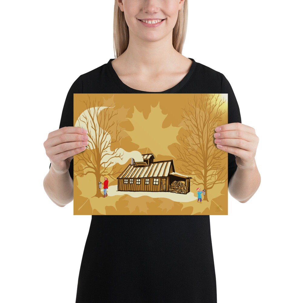 Maple Syrup Wall Art Print, Maple Sap Harvest Poster, Syrup Label Print ...