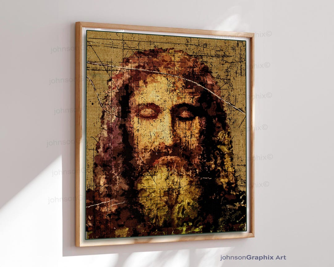 Face of Jesus Painting Print, Shroud of Turin, Inspiring Religious Art ...