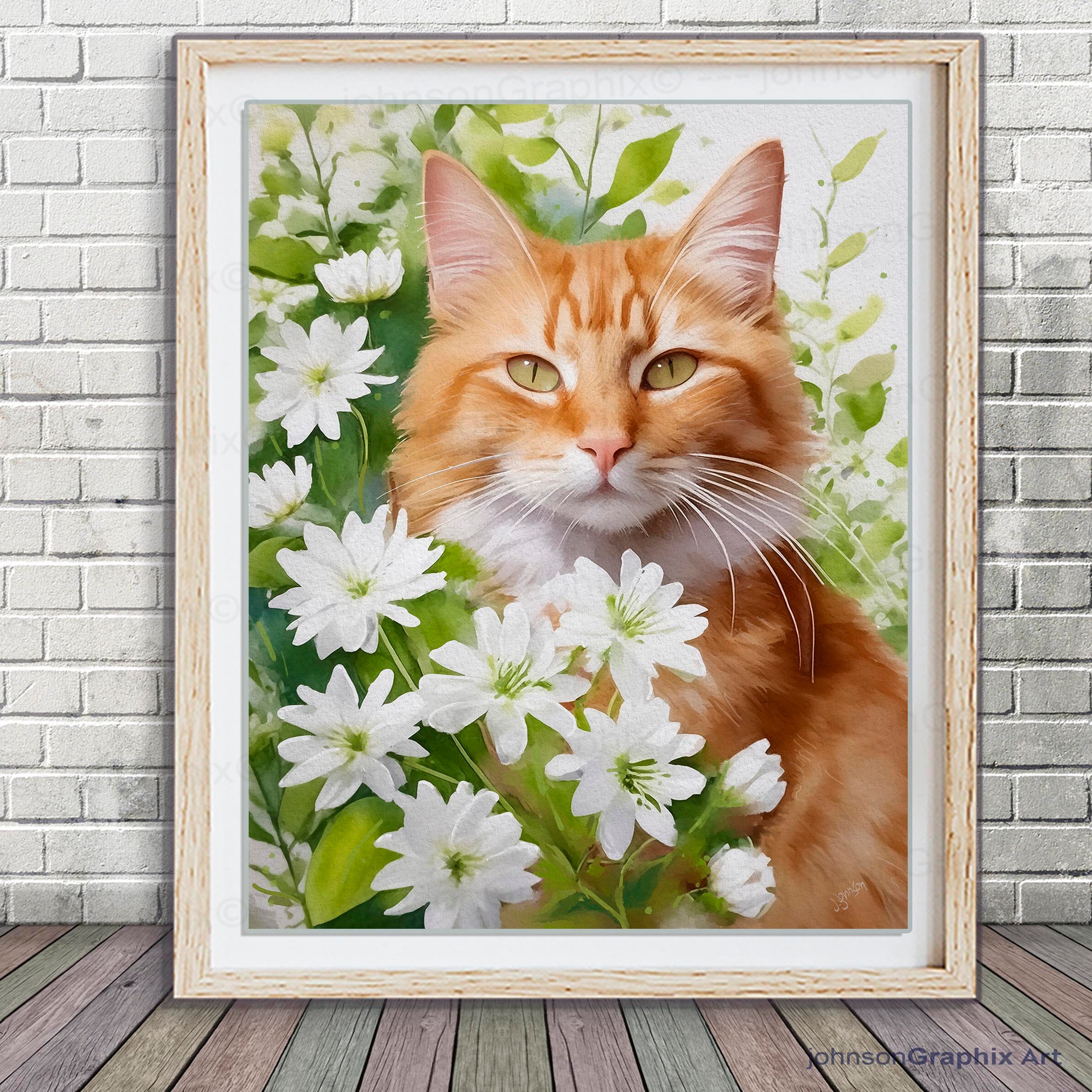 Ginger Cat Print, Tabby Cat Wall Art, Orange Tabby Cat, Persian Cat ...
