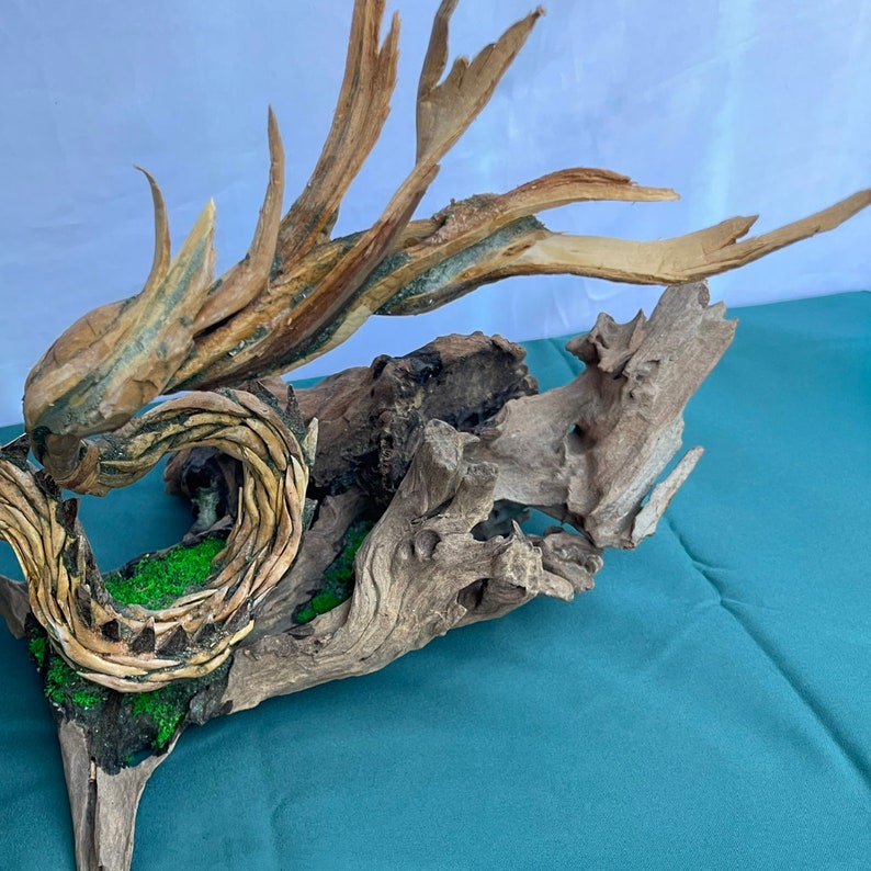 Drift Wood Dragon Statue Aquarium Driftwood Sculpture Fish - Etsy