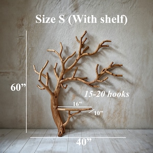 Tree Branch Coat Rack Wall Mount Natural Driftwood Branch Coat Hook ...