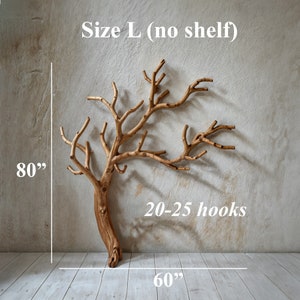 Tree Branch Coat Rack Wall Mount Natural Driftwood Branch Coat Hook ...