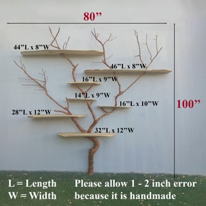 Tree Branch Shelves Live Edge Wall Mount Floating Bookshelf Tree ...