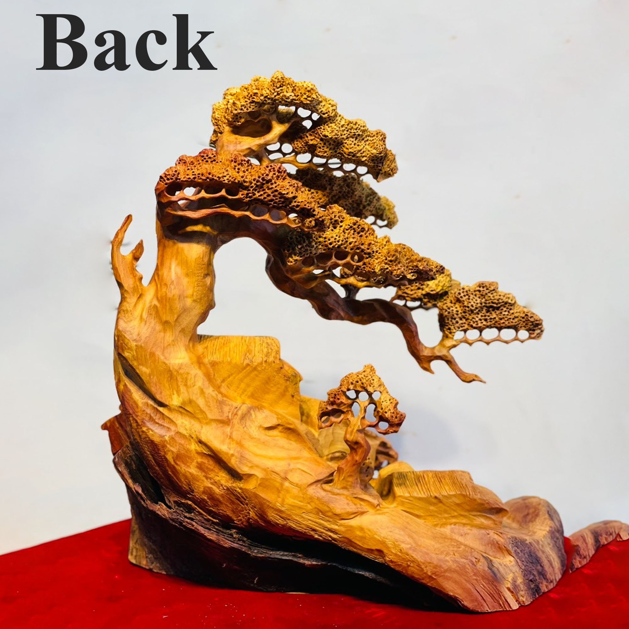 Wood Carving Bonsai Tree Landscaping Art Woodden Scuplture - Etsy