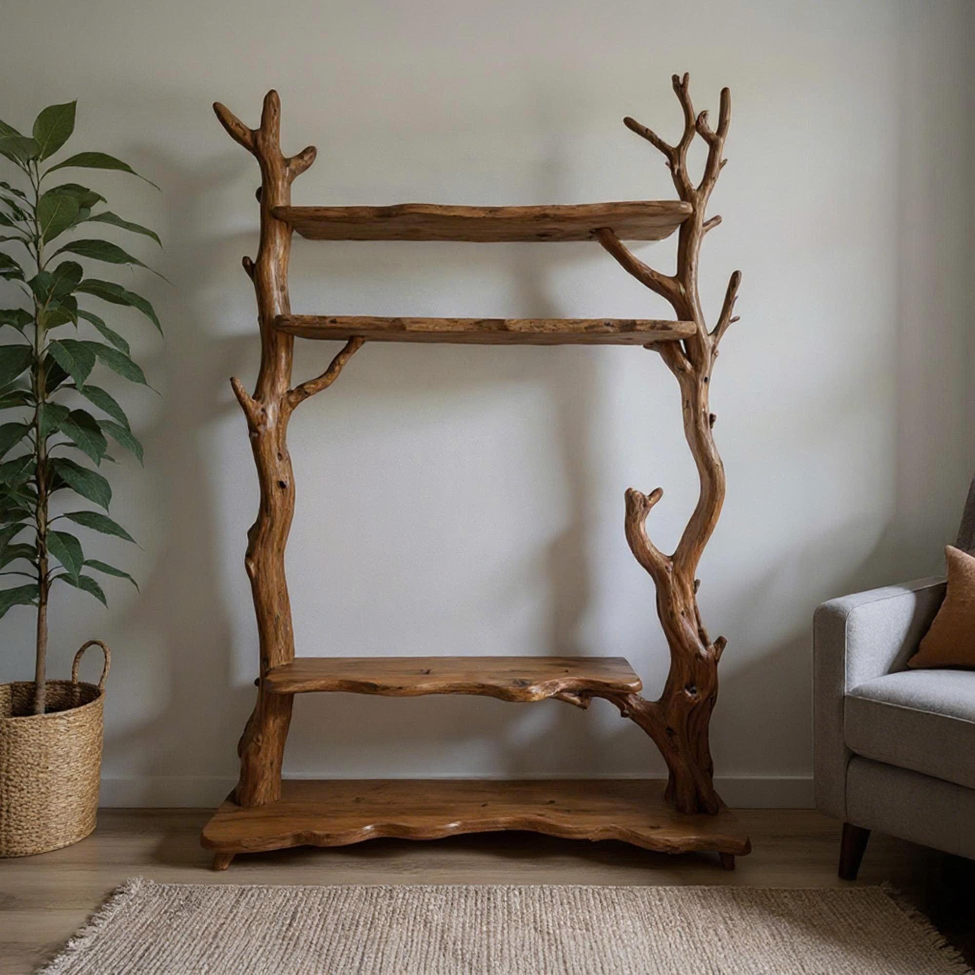 Driftwood Tree Branch Coat Rack Driftwood Coat Hook Solid Wood Wall ...