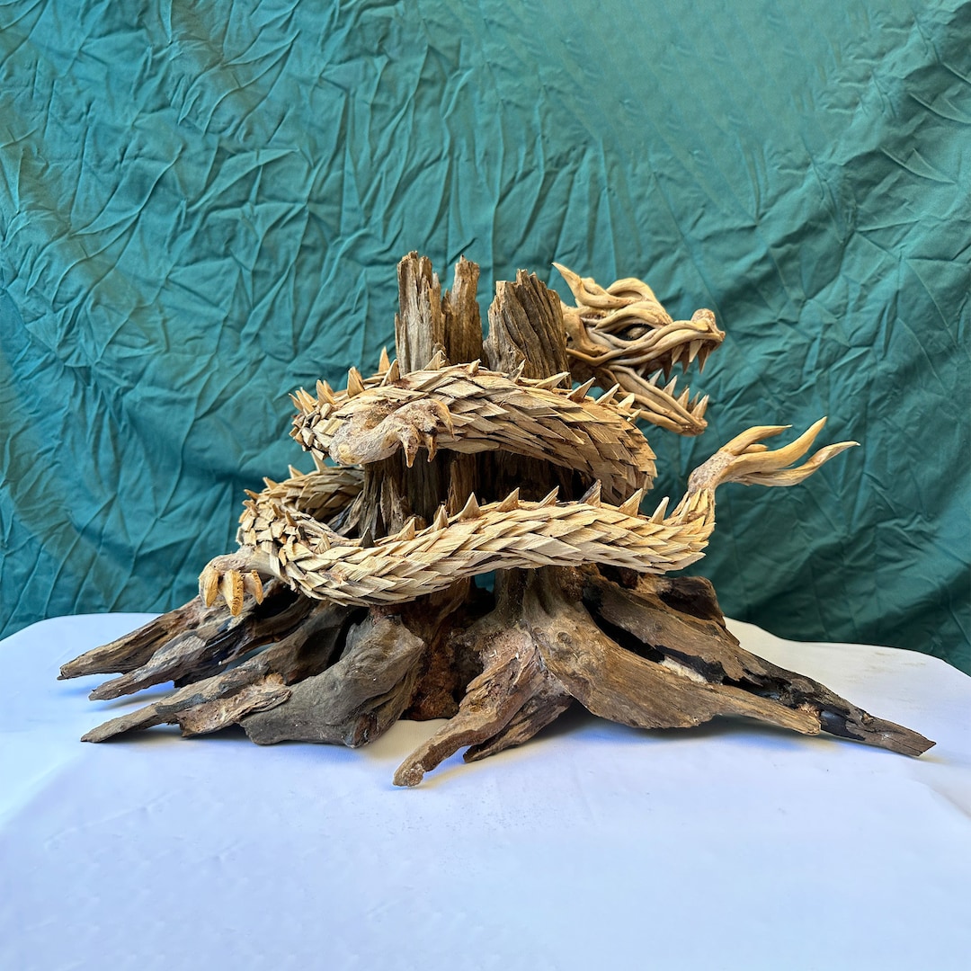 Dragon Sculpture Driftwood Aquarium Aquascape Drift Wood Fish Tank ...