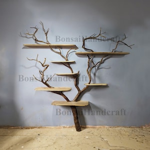 Tree Branches Shelf Solid Wood Bookcase Wall Mount Floating Wood ...
