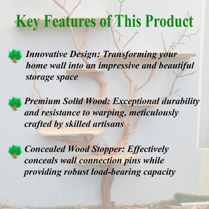 Tree Branch Shelves Live Edge Wall Mount Floating Bookshelf Tree ...