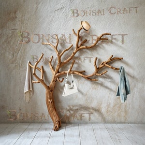 Tree Branch Coat Rack Wall Mount Natural Driftwood Branch Coat Hook ...